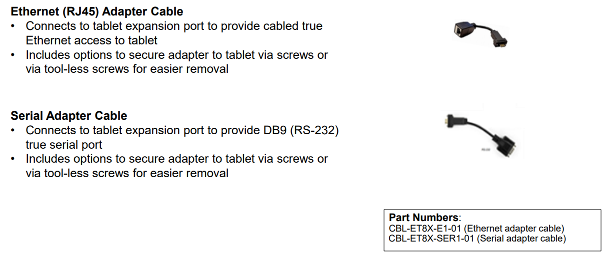 CBL-ET8X-E1-01 - Zebra Ethernet (RJ45) Adapter Cable