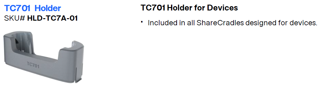HLD-TC7A-01 - Zebra TC701 Share Cradle Cup Holder