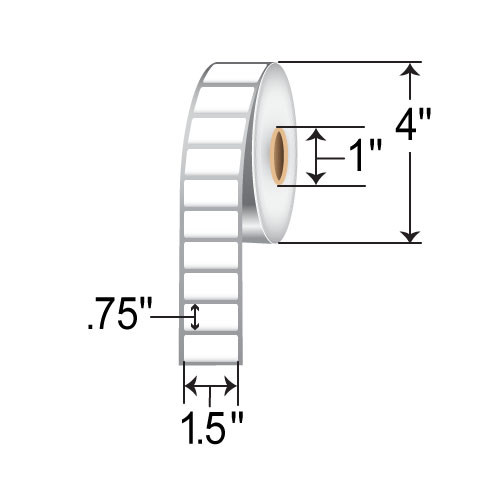 RP-15-075-2500-1 - Barcodefactory 1.5x0.75 Polyester TT Label [Perforated]
