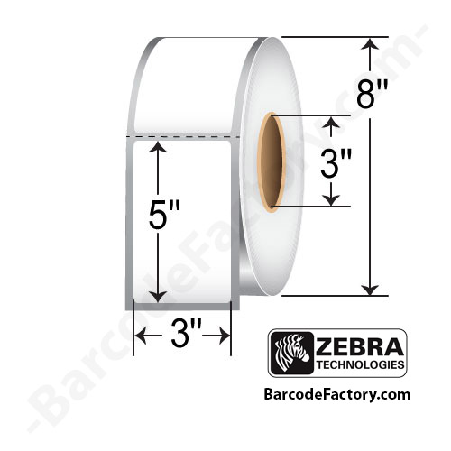 10011992 - Zebra PolyPro 3000T 3x5 Polypropylene TT Label [Perforated]