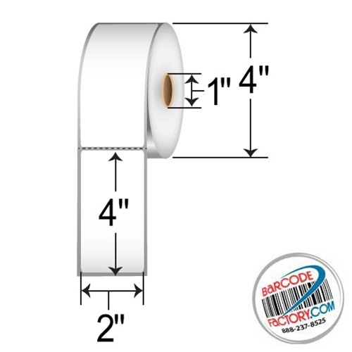 RD-2-4-380-1 - Barcodefactory 2x4 DT Label [Premium Top Coated, Perforated]