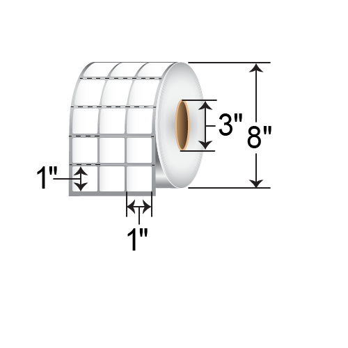 10011977 - Zebra Z-Ultimate 2000T 1x1 Polyester TT Label [3up, Perforated]