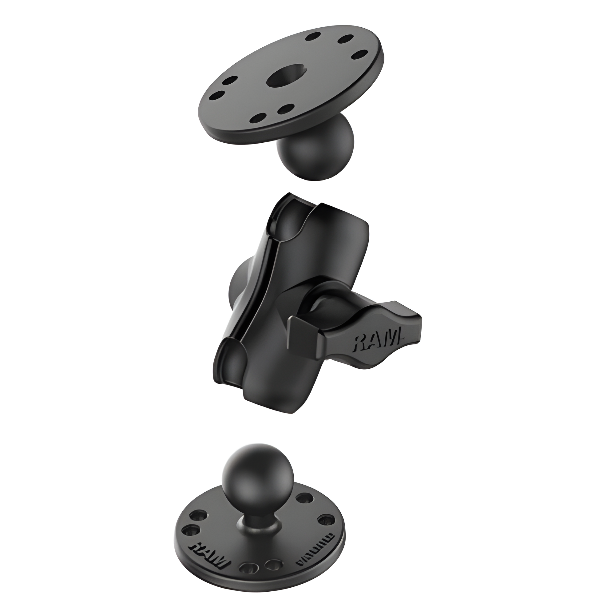 RAM-B-101U-A - RAM Universal Double Ball Mount w/Two Round Plates [B ...