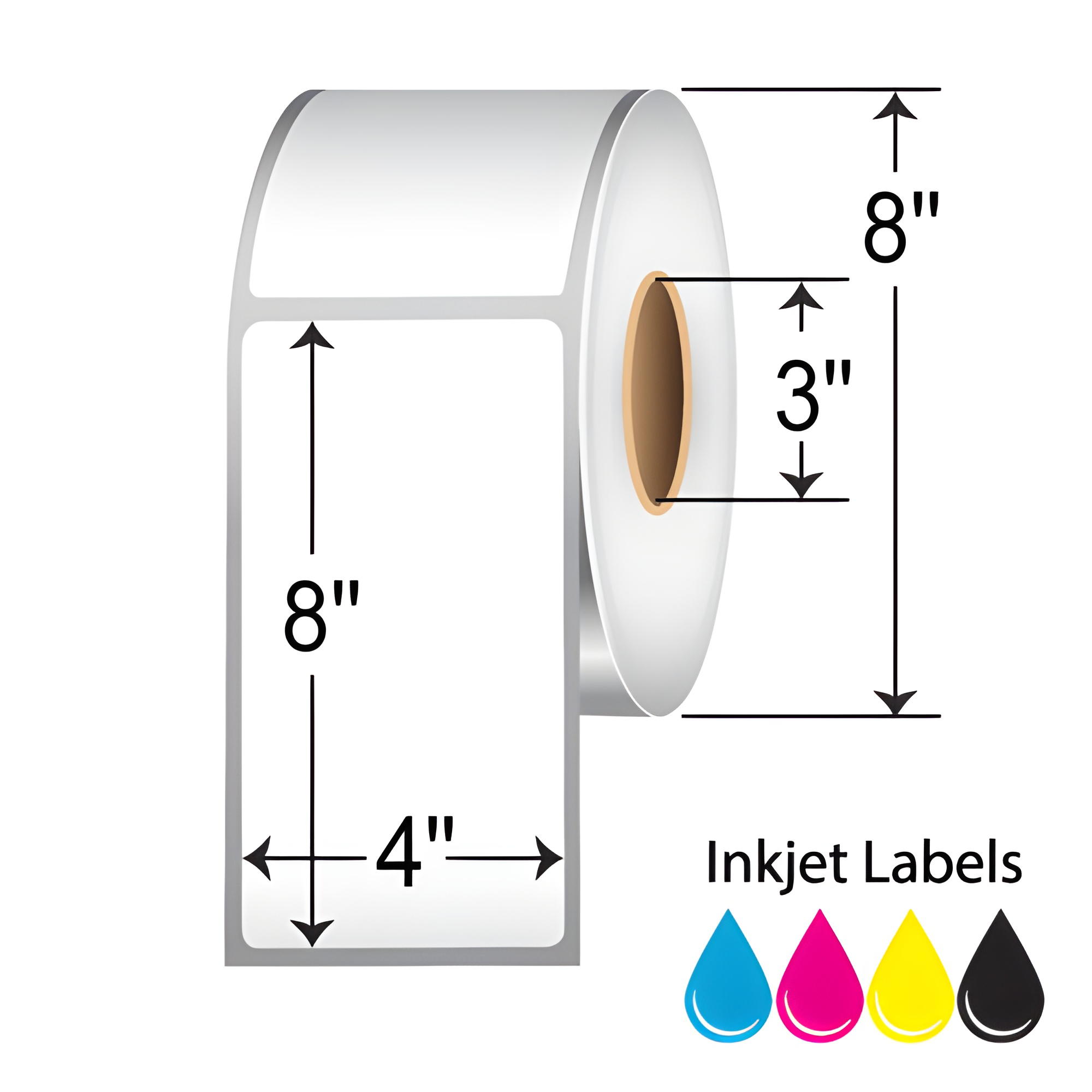 IJM-4-8-750-3NP - BarcodeFactory 4x8 Matte Paper Inkjet Label [Non ...